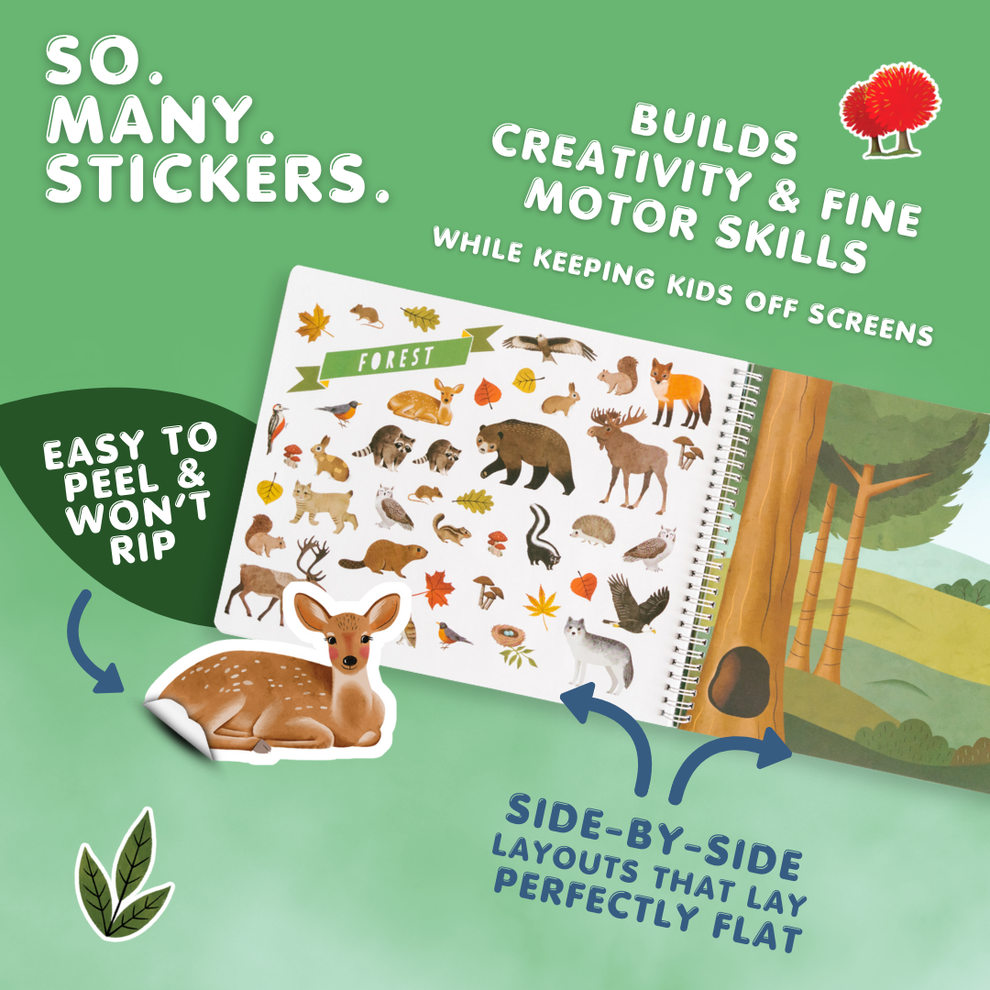 Animal Habitats Sticker Book for Kids Ages 3-5 | 500+ Stickers – Cupkin