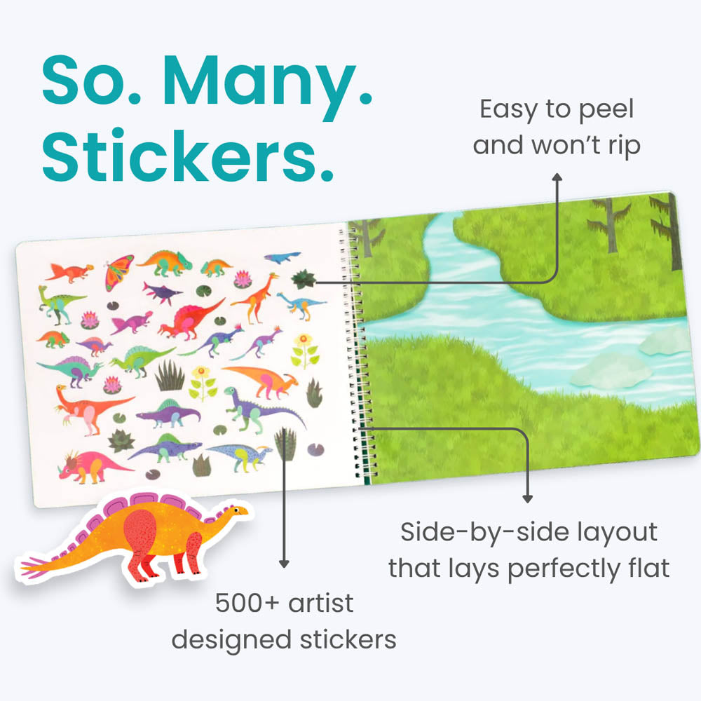 Dinosaurs Sticker Book Over 500 Stickers and 12 Unique Scenes | Cupkin