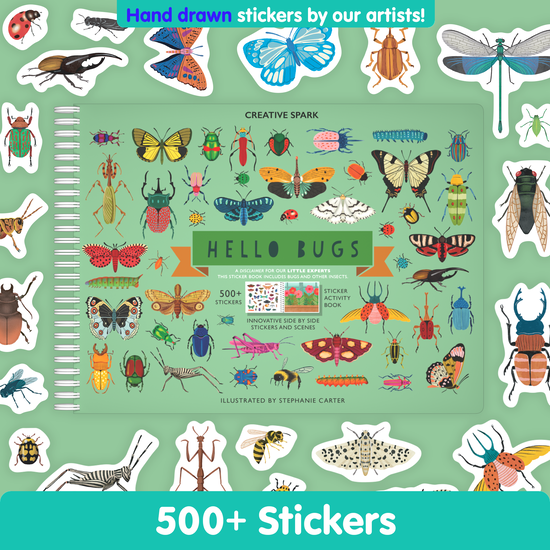 Hello Bugs Sticker Book: Over 500 Stickers and 12 Unique Scenes | Cupkin