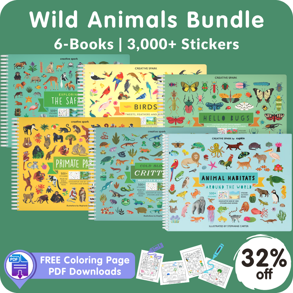 Sticker Books with Coloring Pages - The Ultimate Activity Book for Kids ...